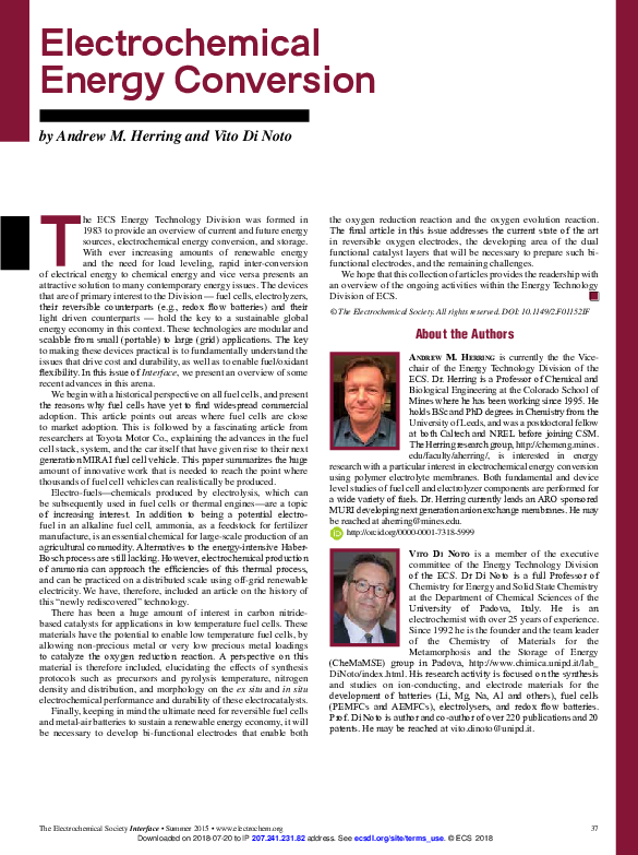 (PDF) Electrochemical Energy Conversion