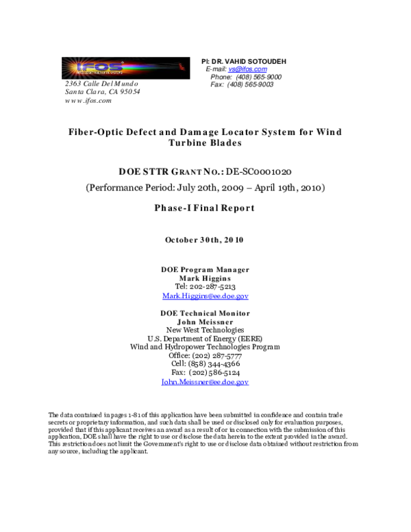 (PDF) Fiber-Optic Defect and Damage Locator System for Wind Turbine Blades