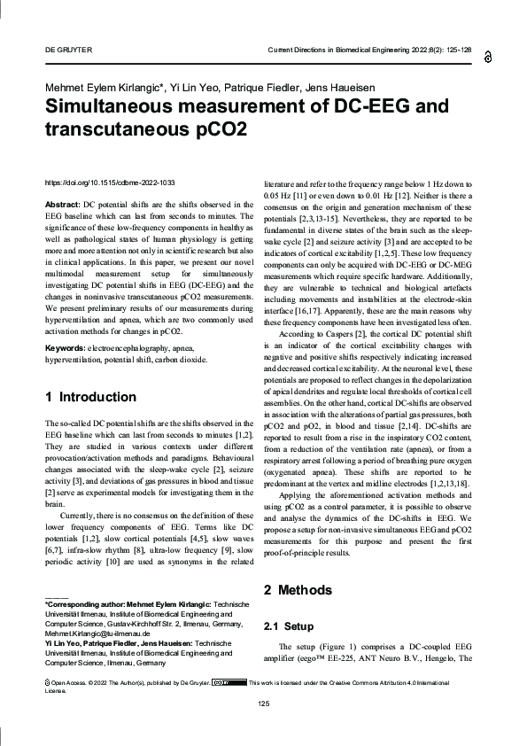 (PDF) Simultaneous measurement of DC-EEG and transcutaneous pCO2