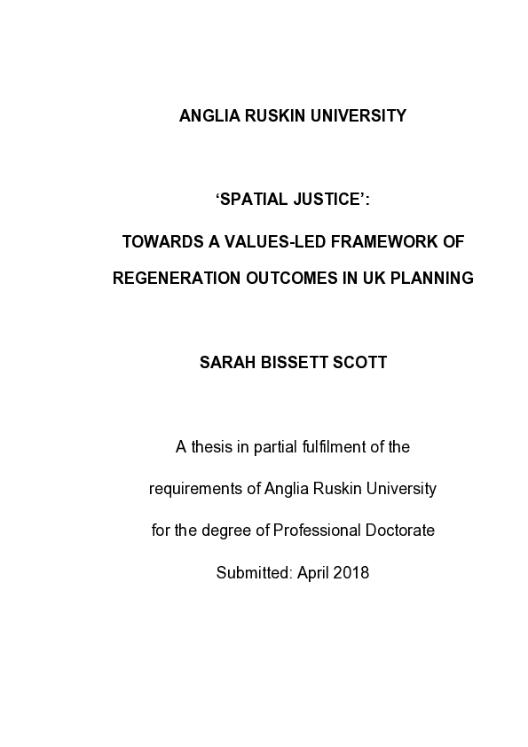 (PDF) Spatial Justice': Towards a values-led framework of regeneration ...