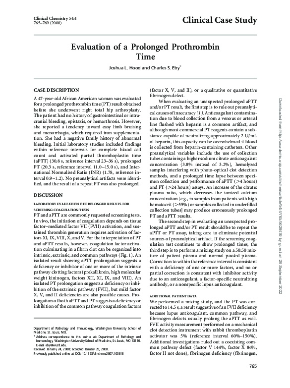 Pdf Screening Coagulation Tests