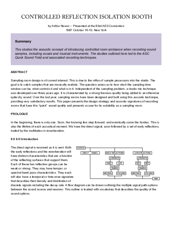 (PDF) Controlled Reflection Isolation Booth