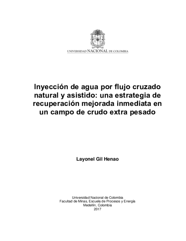 (PDF) Inyección de agua por flujo cruzado natural y asistido: una estrategia de recuperación ...