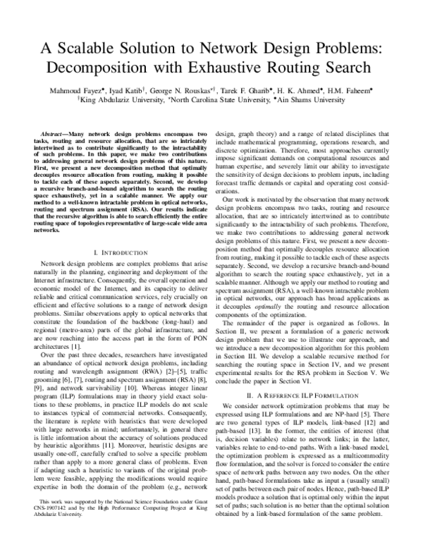 (PDF) A Scalable Solution to Network Design Problems: Decomposition ...
