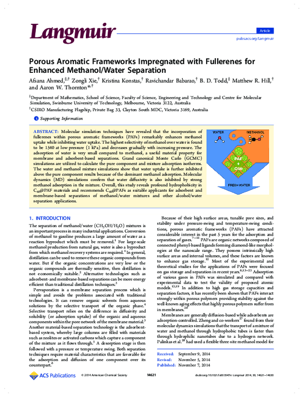 (PDF) Porous Aromatic Frameworks Impregnated with Fullerenes for ...
