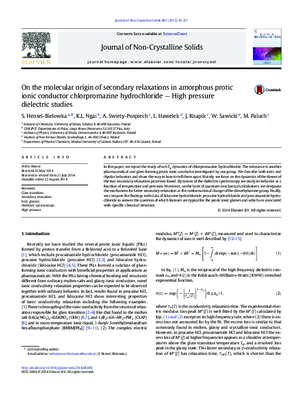 (PDF) On the molecular origin of secondary relaxations in amorphous ...