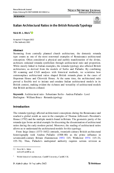 (PDF) Italian Architectural Ratios in the British Rotunda Typology