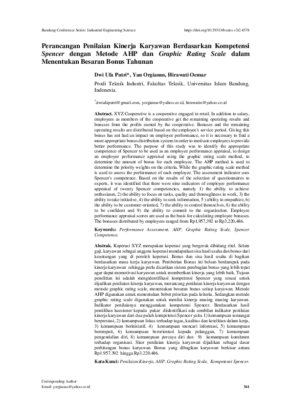 (PDF) Perancangan Penilaian Kinerja Karyawan Berdasarkan Kompetensi ...