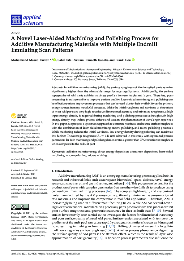 (PDF) A Novel Laser-Aided Machining and Polishing Process for Additive ...