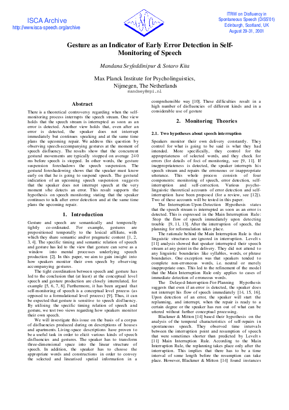 (PDF) Gesture as an indicator of early error detection in self ...