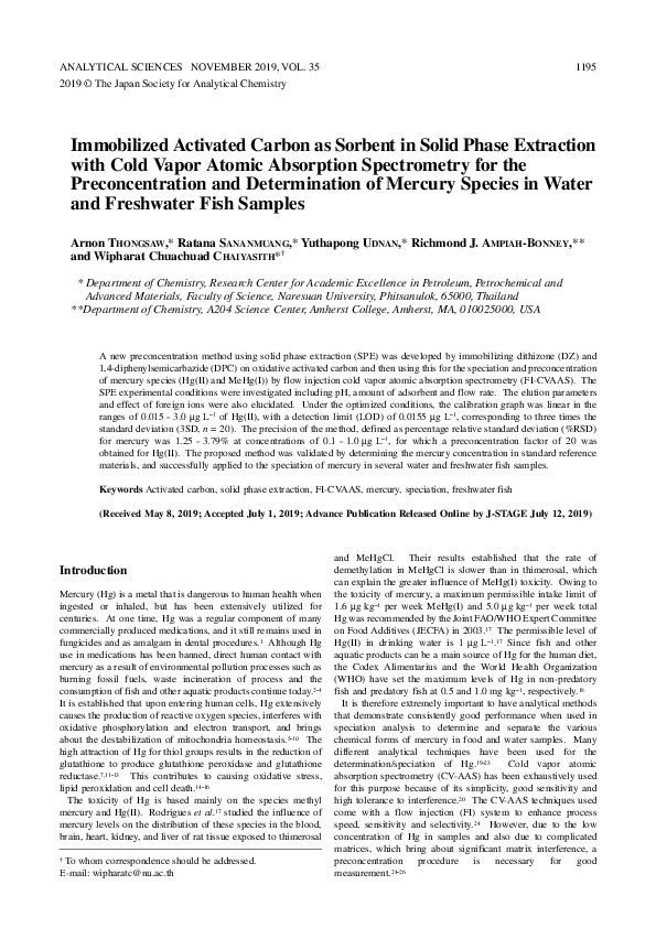 (PDF) Immobilized Activated Carbon as Sorbent in Solid Phase Extraction ...
