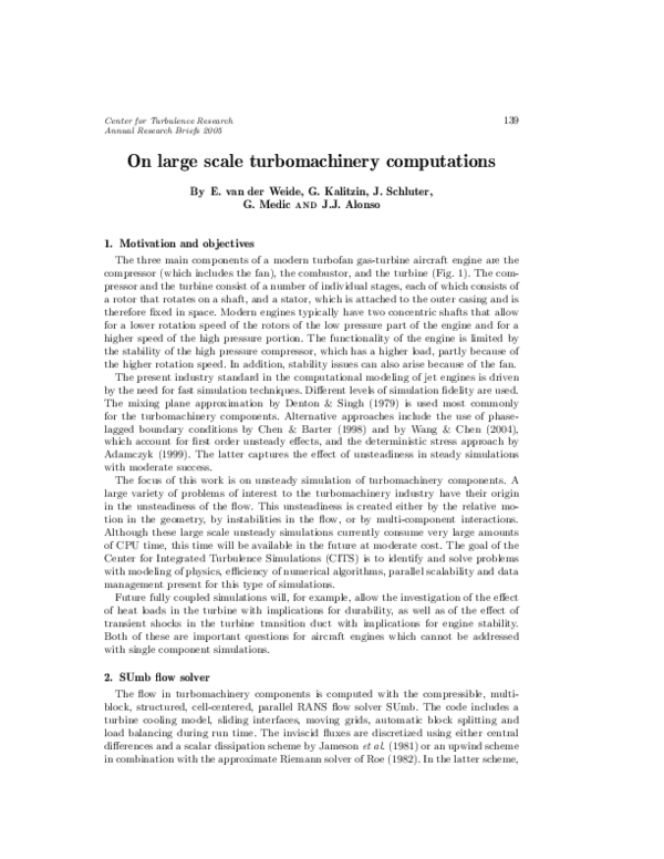 (PDF) On large scale turbomachinery computations