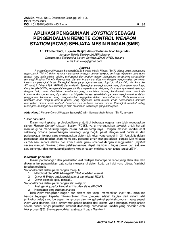 (PDF) Aplikasi Penggunaan Joystick Sebagai Pengendalian Remote Control ...