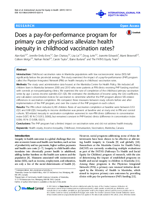 (PDF) Does a pay-for-performance program for primary care physicians ...