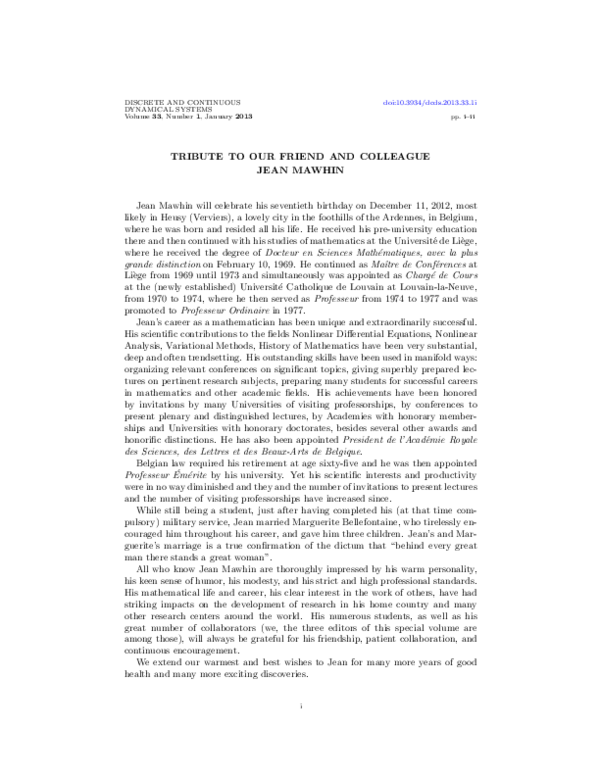 (PDF) Preface: Jerry Goldstein on the occasion of his 70th birthday