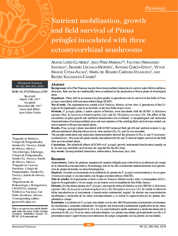 (PDF) Nutrient mobilization, growth and field survival of Pinus ...