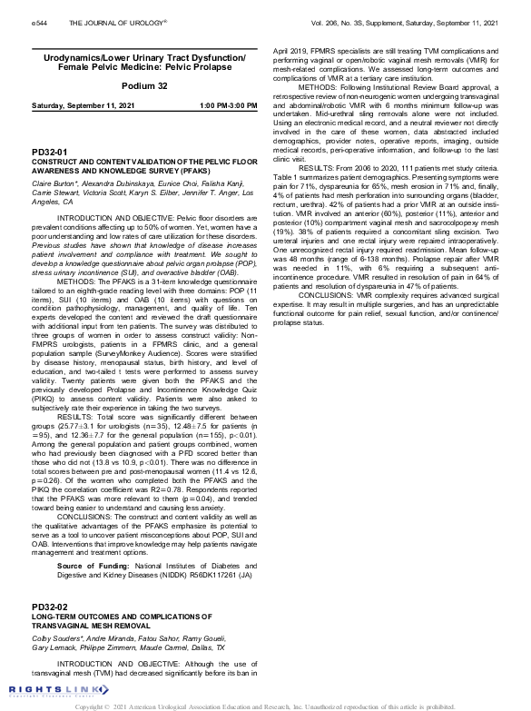 (PDF) PD32-01 CONSTRUCT and Content Validation of the Pelvic Floor ...
