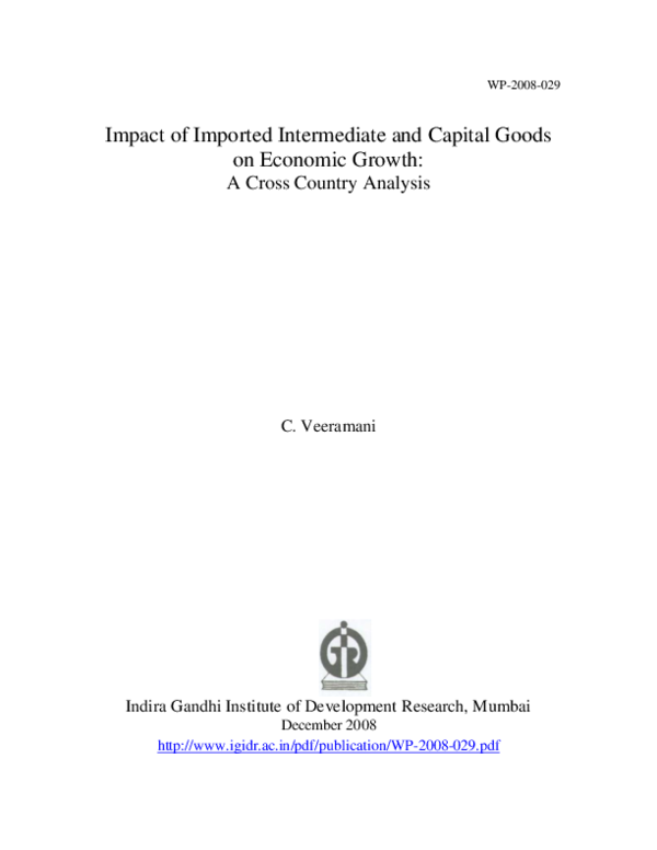 (PDF) Impact of Imported Intermediate and Capital Goods on Economic ...