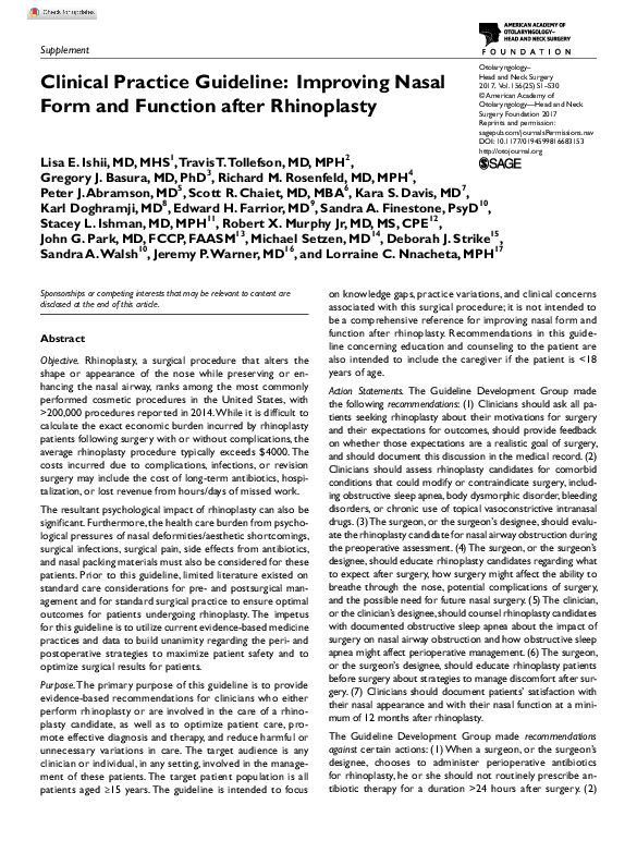 (PDF) Clinical Practice Guideline: Improving Nasal Form and Function ...