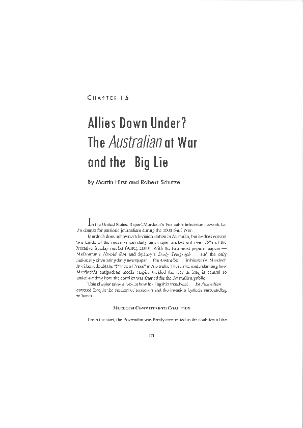 (PDF) Allies Down Under? The Australian at War and the" Big Lie