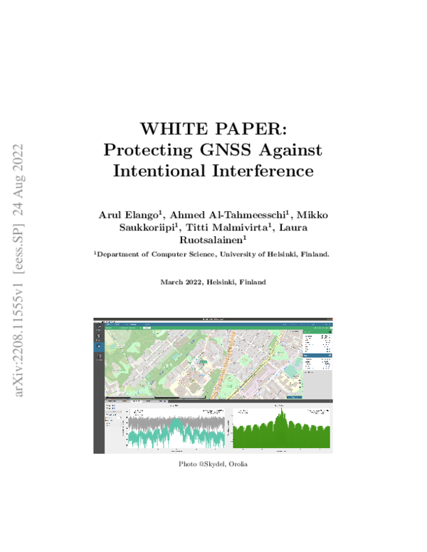(PDF) WHITE PAPER: Protecting GNSS Against Intentional Interference