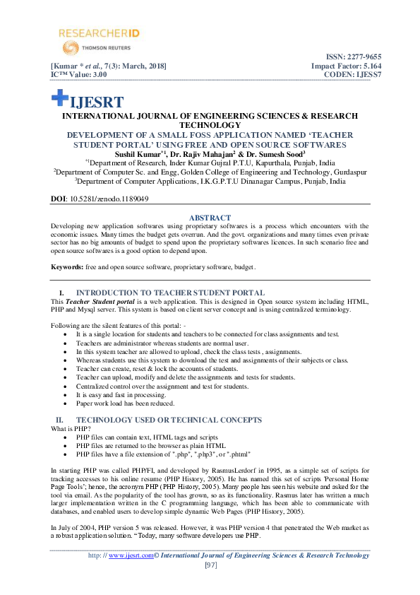 (PDF) Ijesrt International Journal of Engineering Sciences & Research ...
