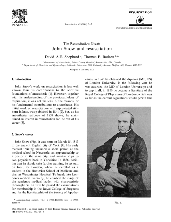 (PDF) John Snow and resuscitation | john snow - Academia.edu