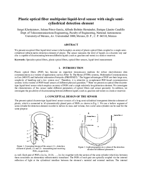 (PDF) Plastic optical fiber multipoint liquid-level sensor with single ...