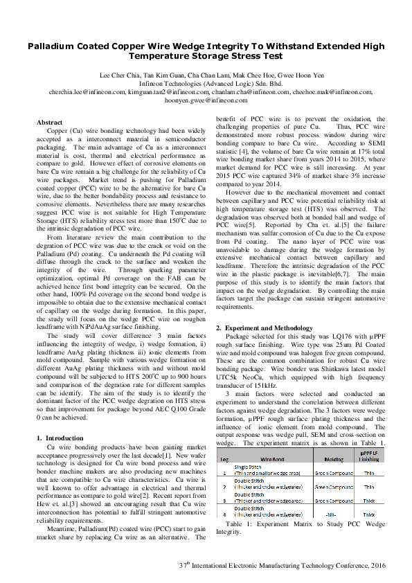 (PDF) Palladium coated copper wire wedge integrity to withstand ...