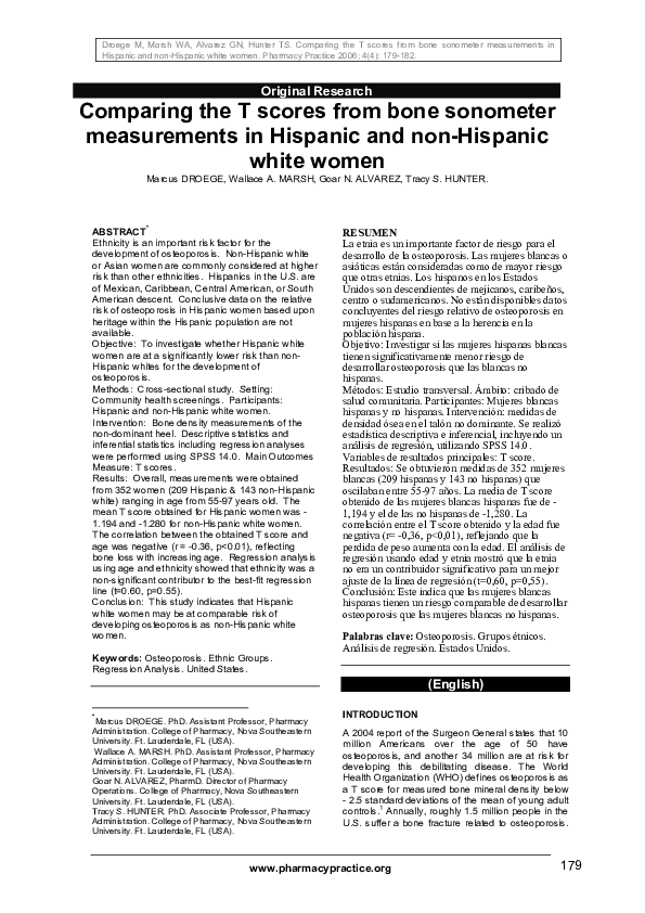 (PDF) Comparing the T scores from bone sonometer measurements in ...