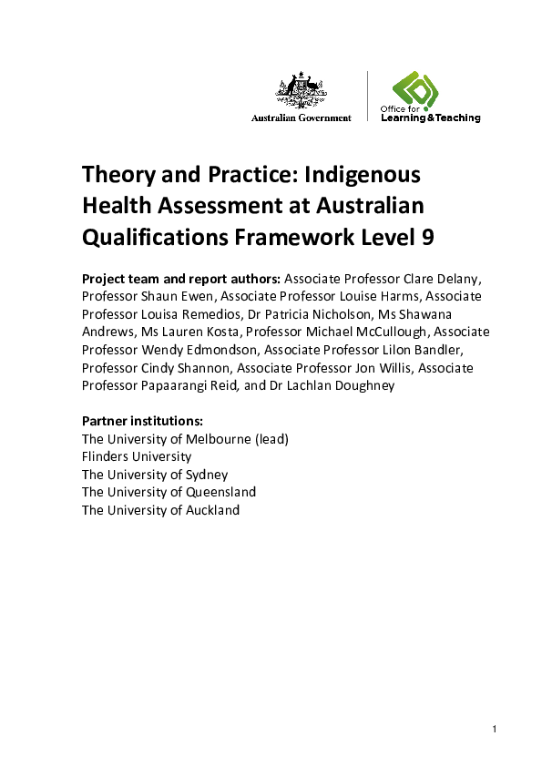 (PDF) Theory and Practice: Indigenous Health Assessment at Australian ...