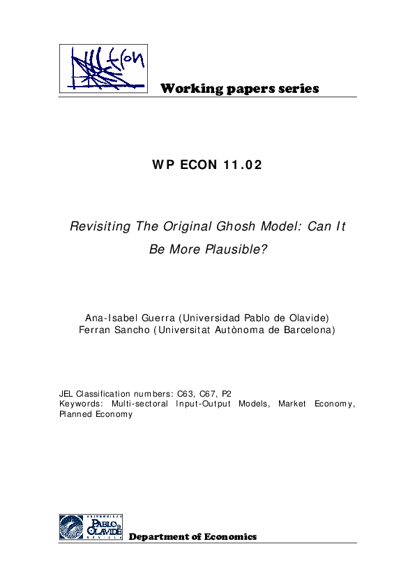 (PDF) Revisiting the Original Ghosh Model: Can It Be Made More Plausible?