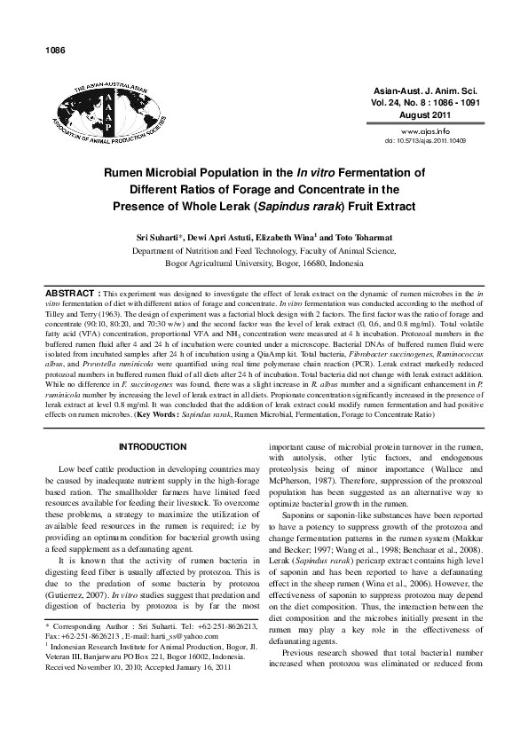 (PDF) Rumen Microbial Population in the In vitro Fermentation of ...