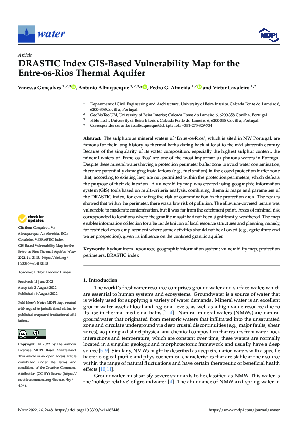 (PDF) DRASTIC Index GIS-Based Vulnerability Map for the Entre-os-Rios ...