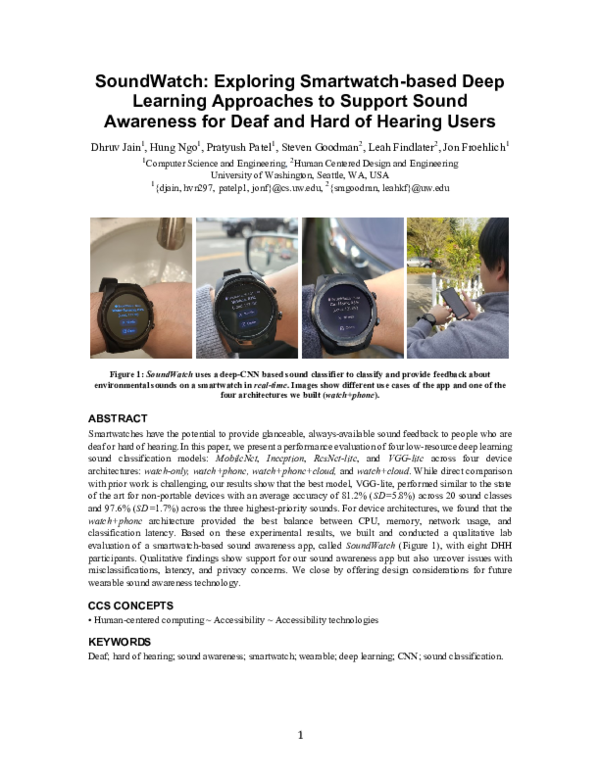 (PDF) SoundWatch: Exploring Smartwatch-based Deep Learning Approaches ...