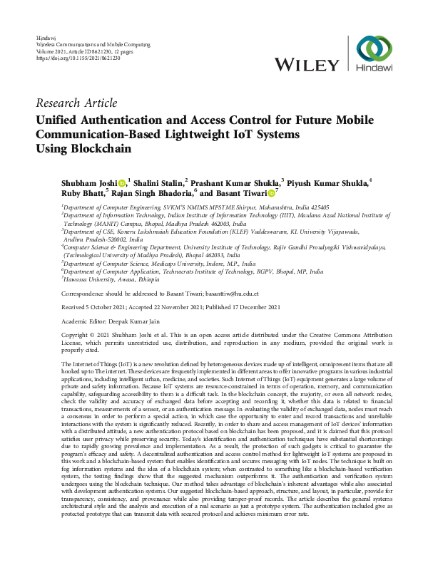 (PDF) Unified Authentication and Access Control for Future Mobile ...