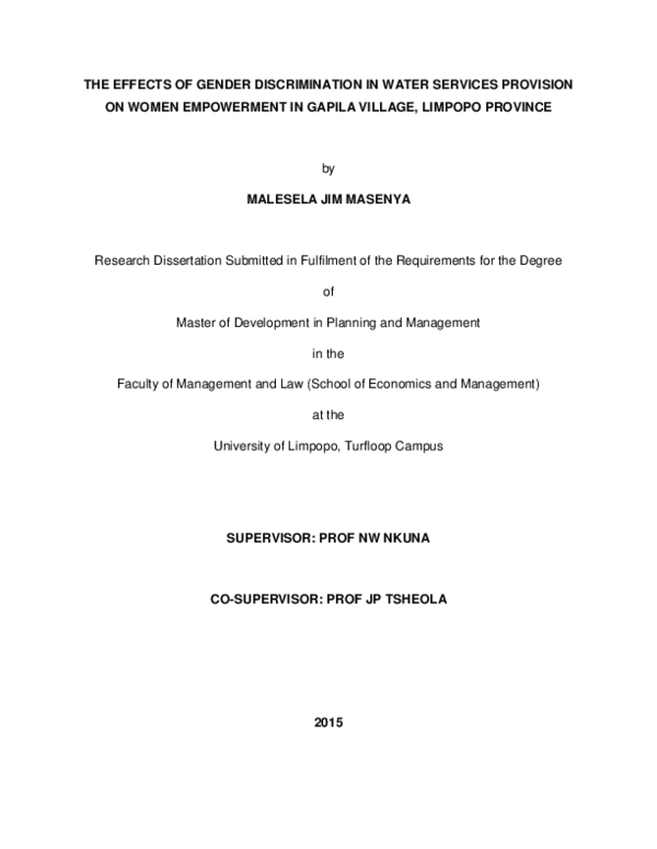 (PDF) The effects of gender discrimination in water services provision ...