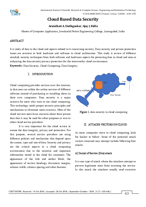 (PDF) Cloud Based Data Security