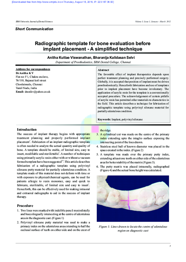 (PDF) RADIOGRAPHIC TEMPLATE SRM