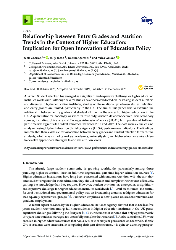 (PDF) Relationship between Entry Grades and Attrition Trends in the Context of Higher Education ...