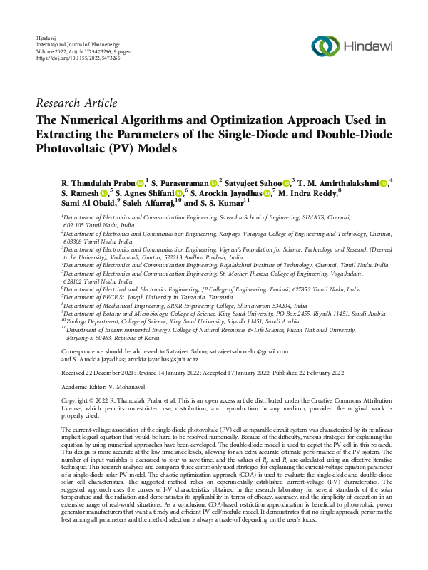 Pdf The Numerical Algorithms And Optimization Approach Used In