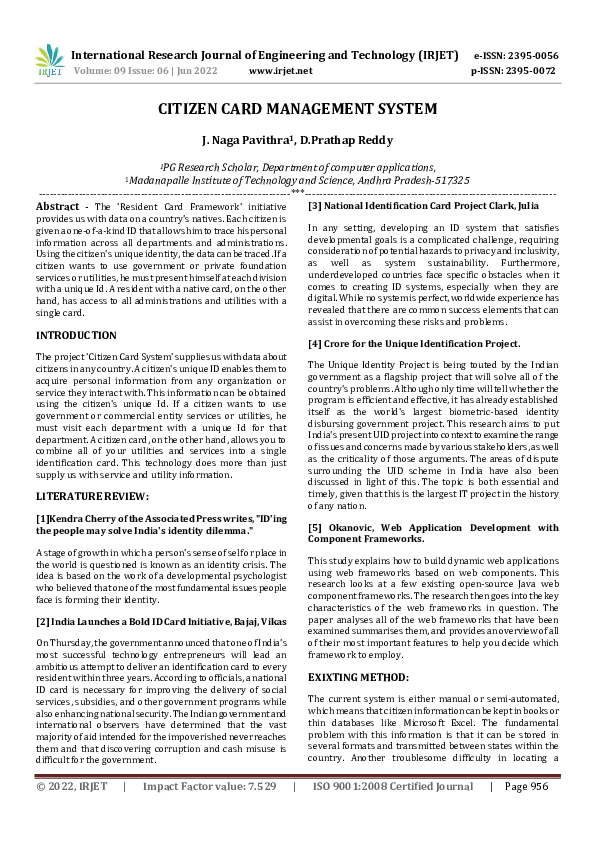(PDF) CITIZEN CARD MANAGEMENT SYSTEM