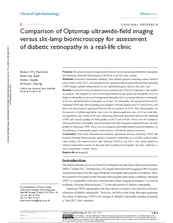 (PDF) Comparison of Optomap ultrawide-field imaging versus slit-lamp ...