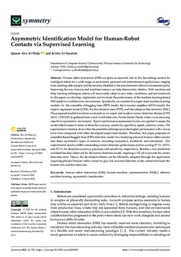 (PDF) Asymmetric Identification Model for Human-Robot Contacts via Supervised Learning