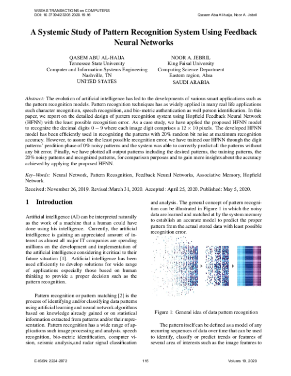 (PDF) A Systemic Study of Pattern Recognition System Using Feedback ...
