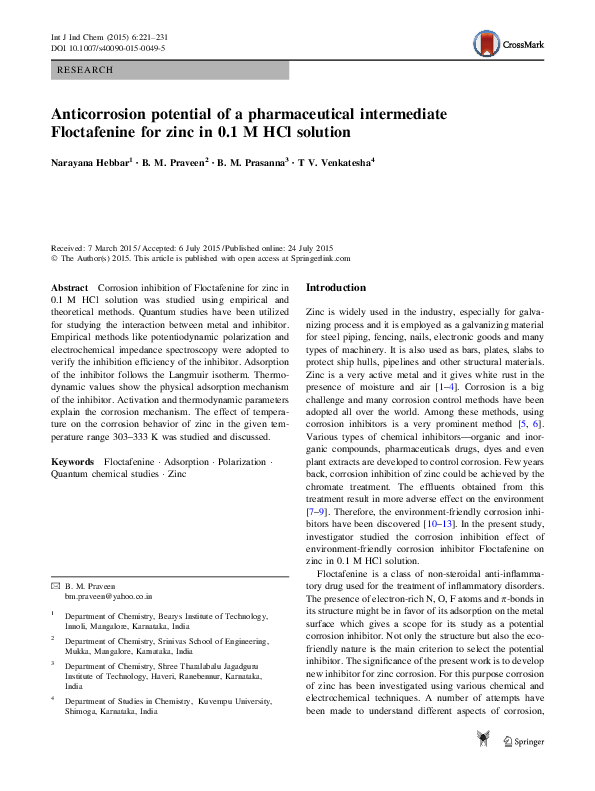 (PDF) Anticorrosion potential of a pharmaceutical intermediate ...