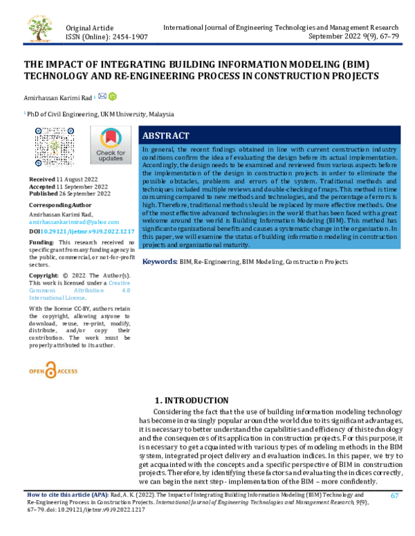 Pdf The Impact Of Integrating Building Information Modeling Bim