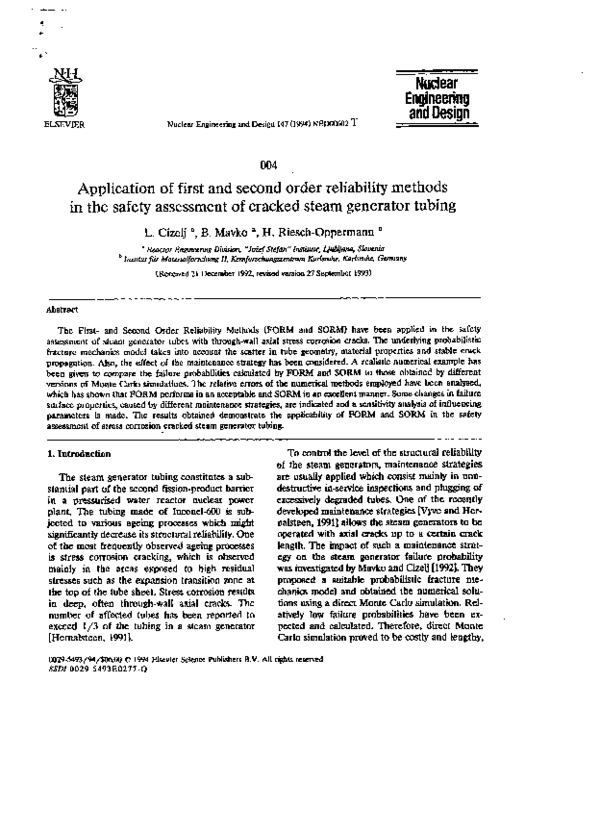 (PDF) Application of first and second order reliability methods in the ...