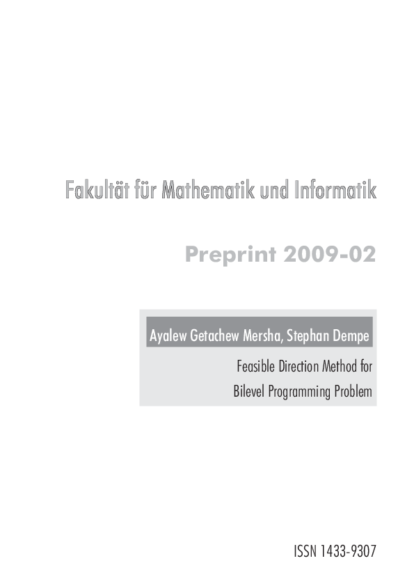 (PDF) Feasible direction method for bilevel programming problem