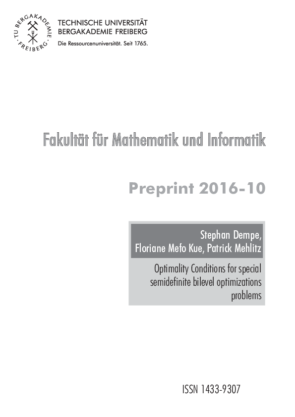 Pdf Optimality Conditions For Special Semidefinite Bilevel 5507